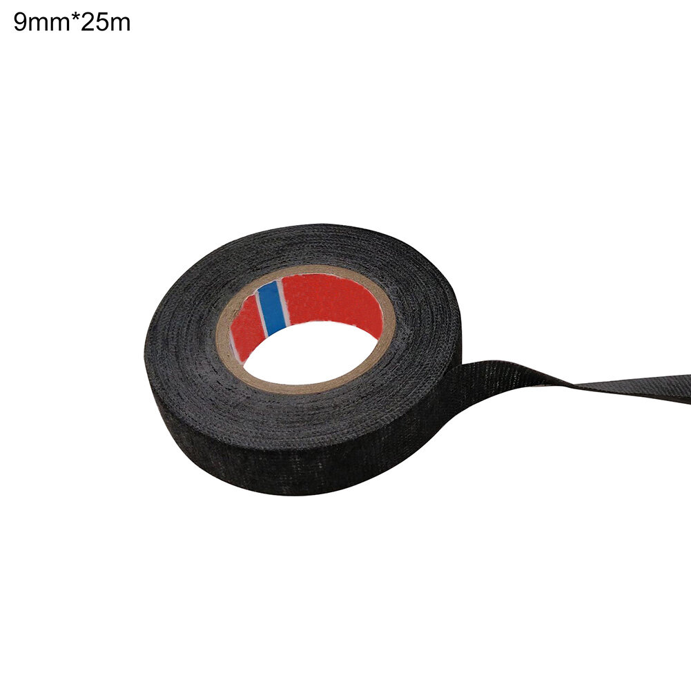 Изолента автомобильная бархатная огнестойкая, негорючая, клейкая, 9 мм x 25 м