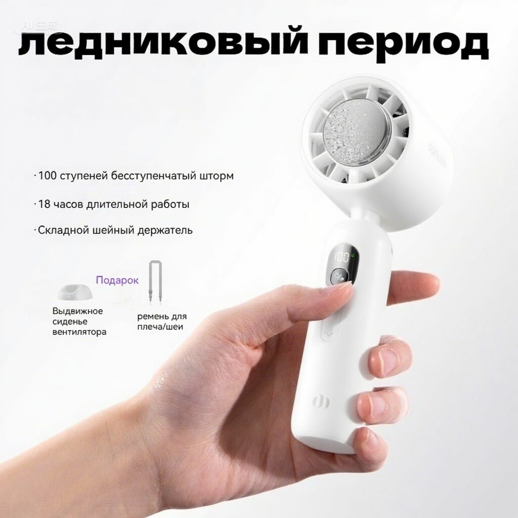 Gehowesy MF05 Вентилятор охлаждения с эффектом льда и снега 4500 мАч 18H Складной для строительства и вождения Подарок