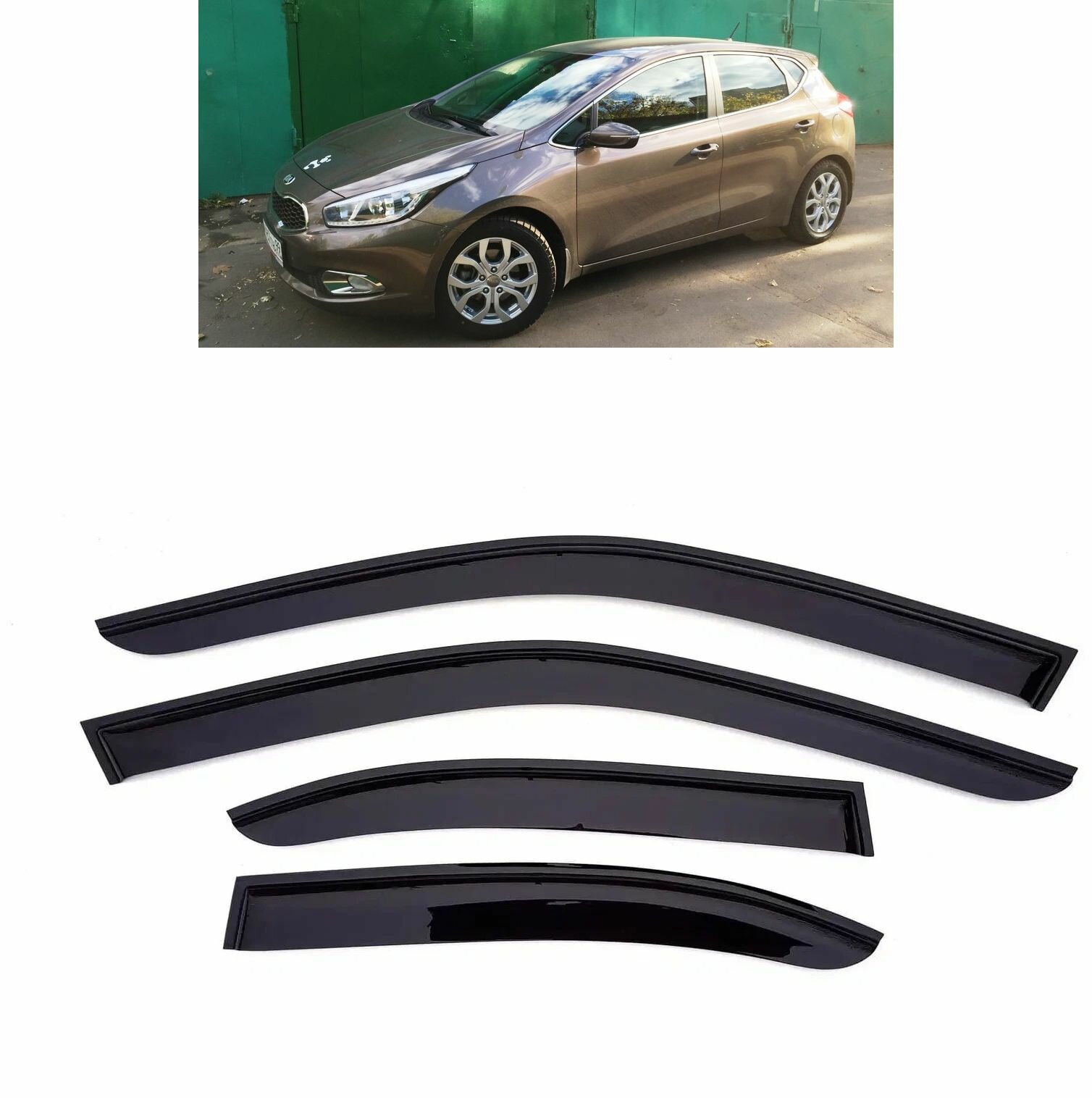Дефлекторы боковых окон KIA Ceed Киа Сид 5дв. хэтчбек (2015 -2018) II Рестайлинг