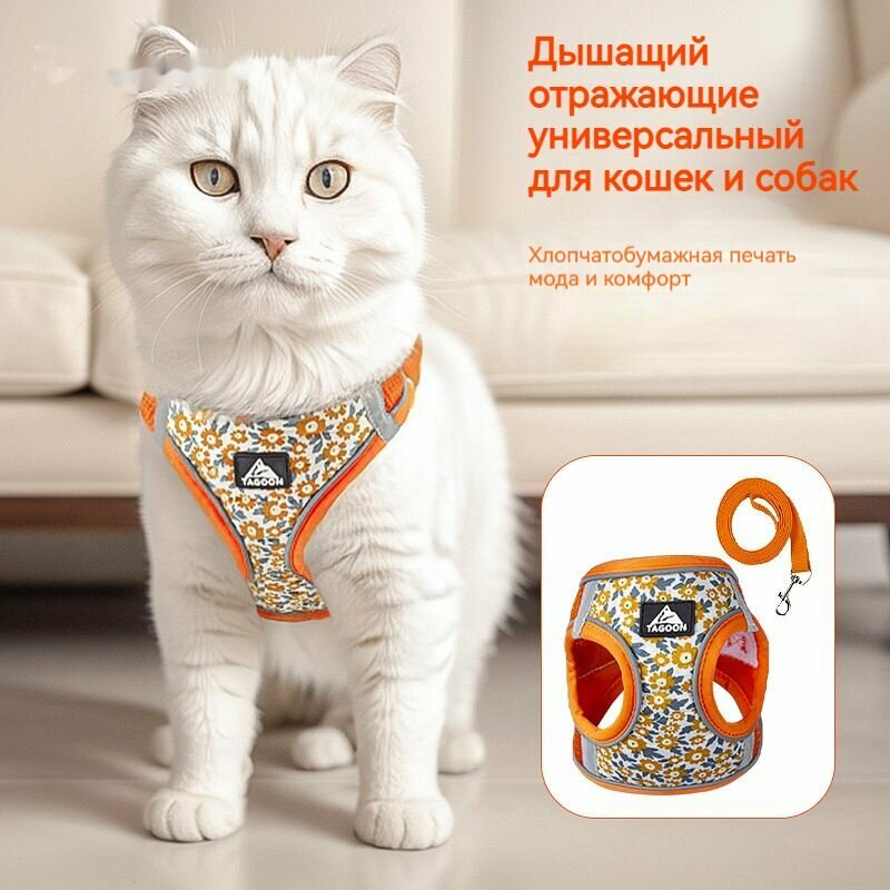 Весенний воздухопроницаемый кошачий буксирный шнур, жилет для защиты от кошек, грудной ремень для домашних животных, светоотражающий кошачий шнур