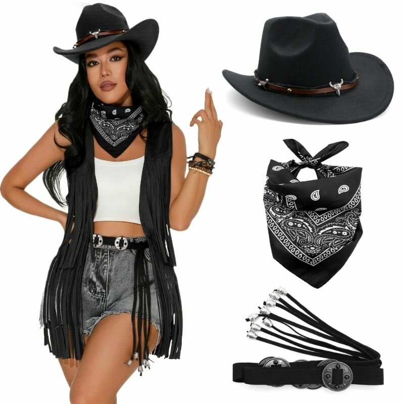 Женский богемный западный ковбойский костюм для косплея-CST0681BK