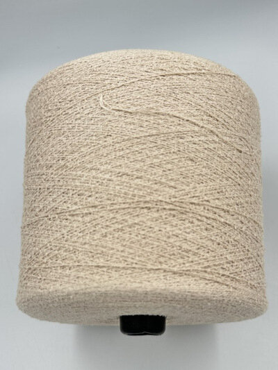 Пряжа Хлопок-букле (100% хлопок, 7.5м/1г) 054 пенка капучино (светлый серо-бежевый) (200г, 1500м)