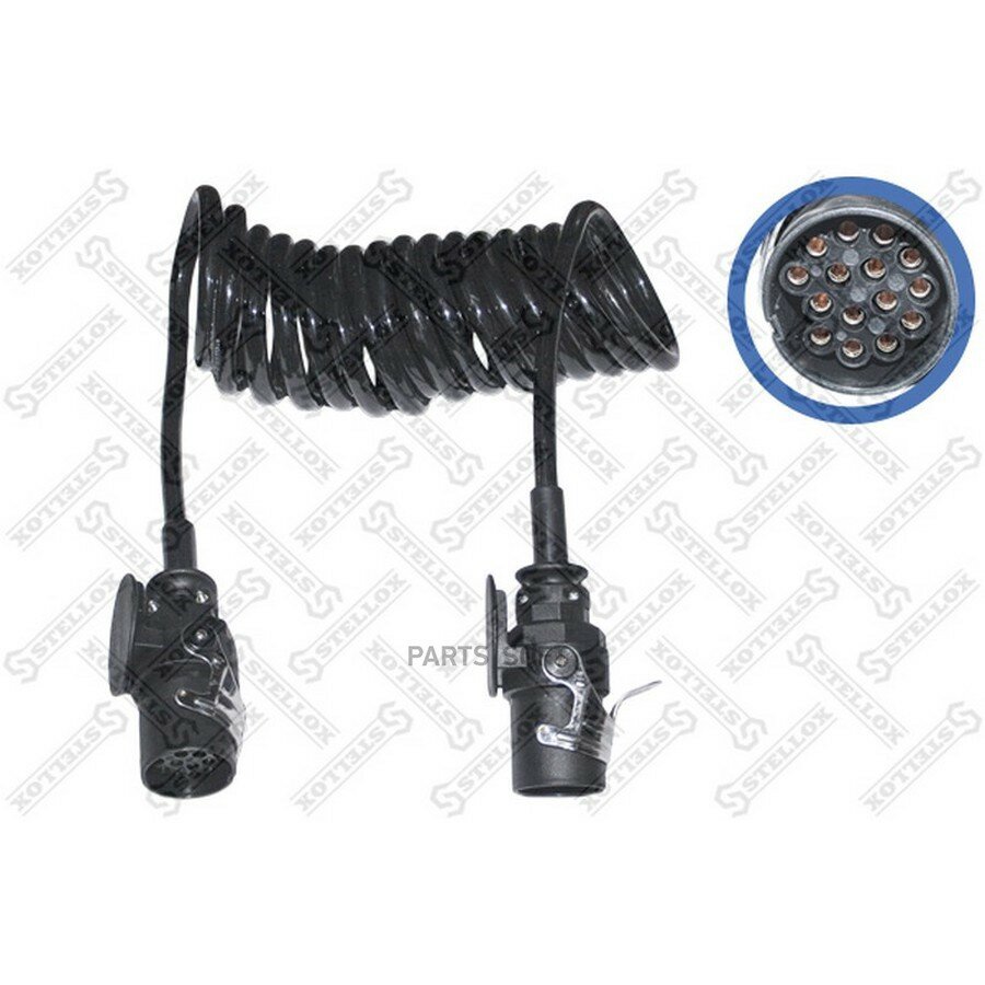 Кабель спиральный ! 15/15 полюсов, с 2 штекерами, 24V, Lmax=3500 Typ ISO12098 от официального дистрибьютора, STELLOX, артикул 8801621SX