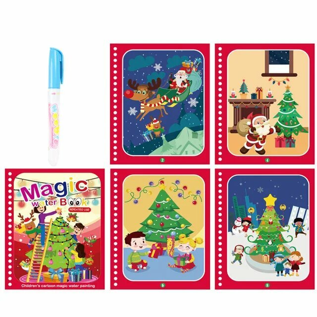 Детская развивающая игрушка, Волшебная водная книга с ручкой, детские игрушки Монтессори, раскраска для детей от 2 до 4 лет