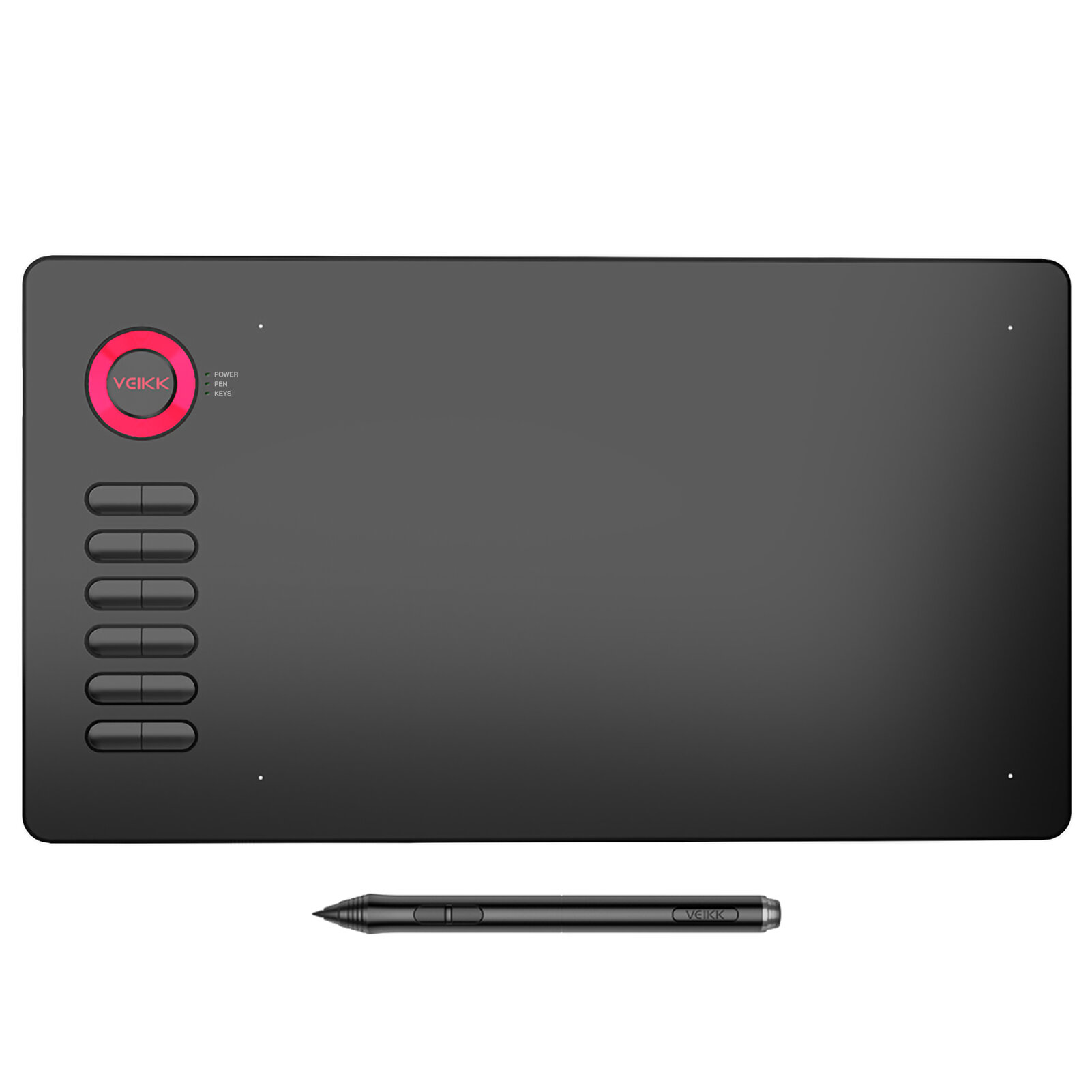 Графический планшет VEIKK A15 для рисования с чувствительностью 8192. Ручка без батареи. 12 горячих клавиш. 10x6 дюймов. 250 об/с.