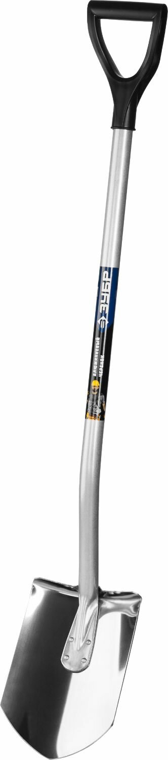 Штыковая лопата ЗУБР Артель-НС, 280х190х1200мм, 2 мм закаленное полотно, нержавейка, алюминиевый черенок 39407_z01