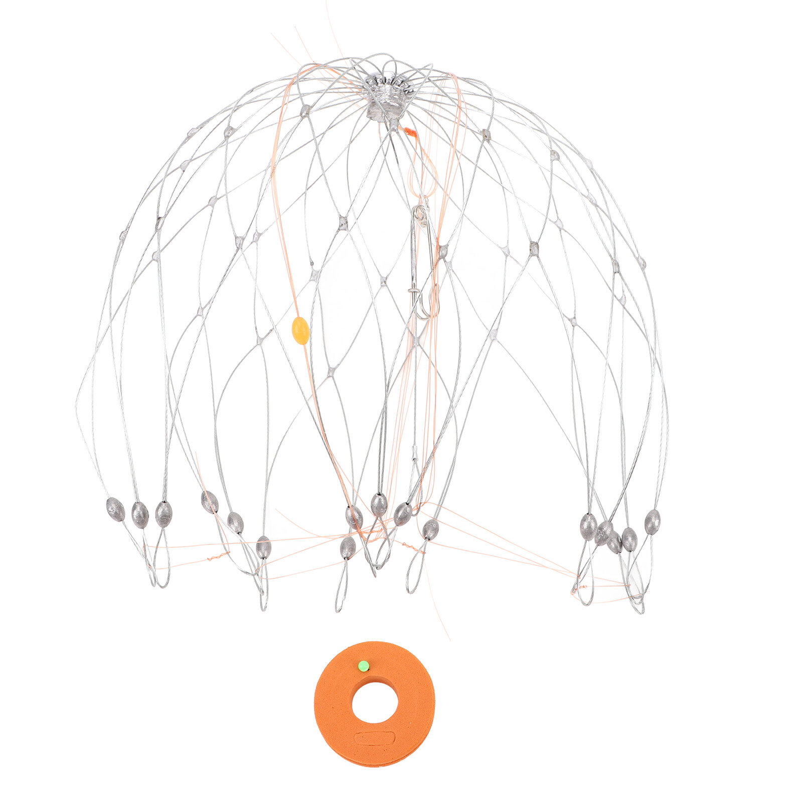 Автоматическая крабовая сетка из нержавеющей стали для рыбалки, складная, с равномерным распределением нагрузки