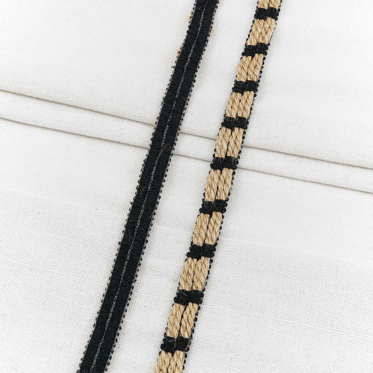 Тесьма декоративная для рукоделия, ширина 1,2 см, длина 20 м, цвет черный