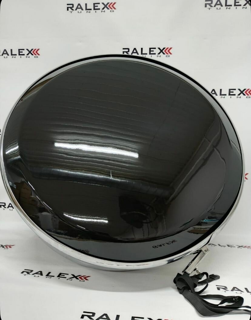 Бокс запасного колеса (195/80/R15) нержавейка с черной глянцевой тарелкой