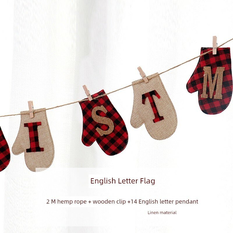 Рождественские украшения с Рождеством, английский merrychristmas, флаг с буквами, деревянный зажим, подвесные украшения