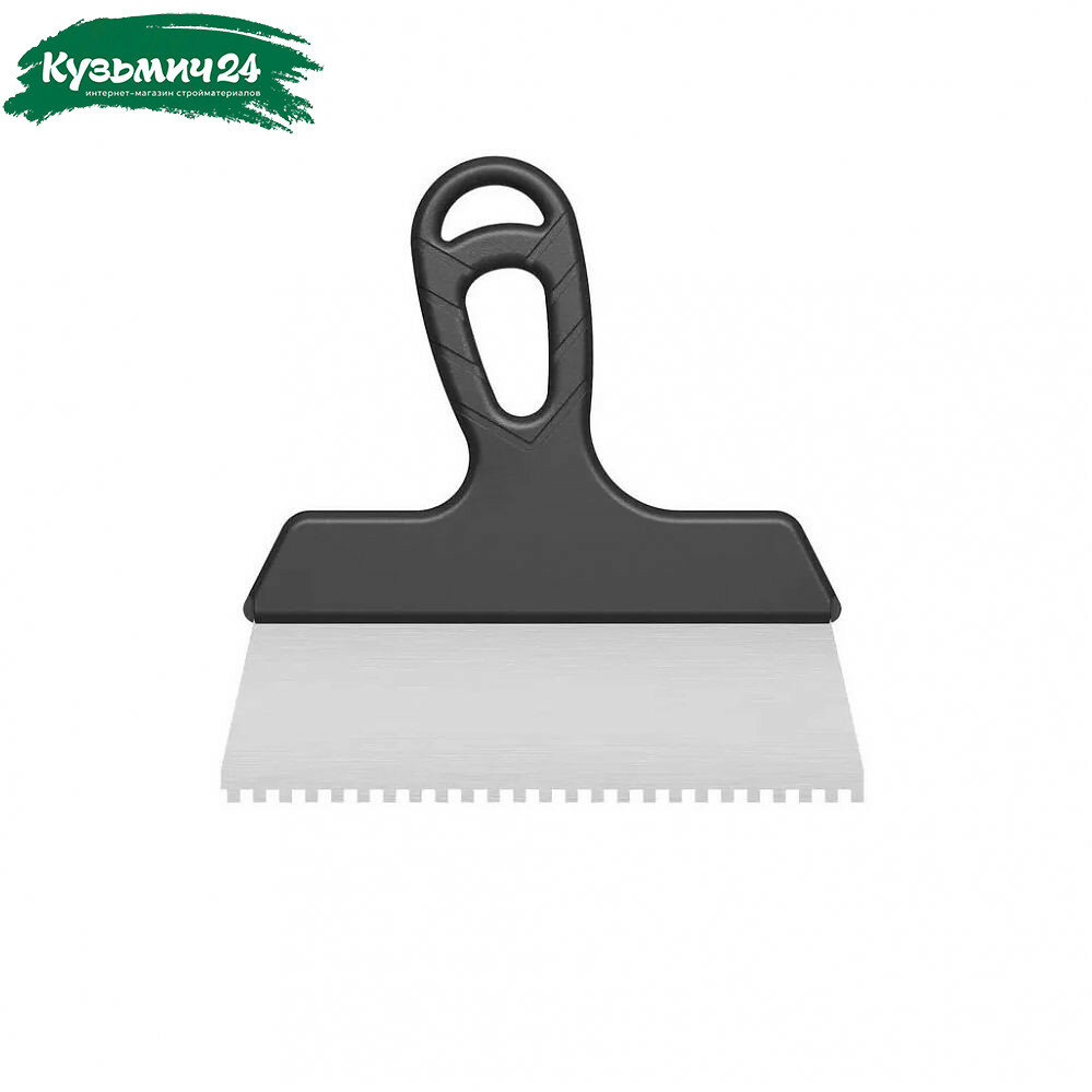 Шпатель зубчатый Акор Эксперт 421 00 200, нержавеющая сталь, пластик, 4х4 мм, 200 мм, 2 шт.