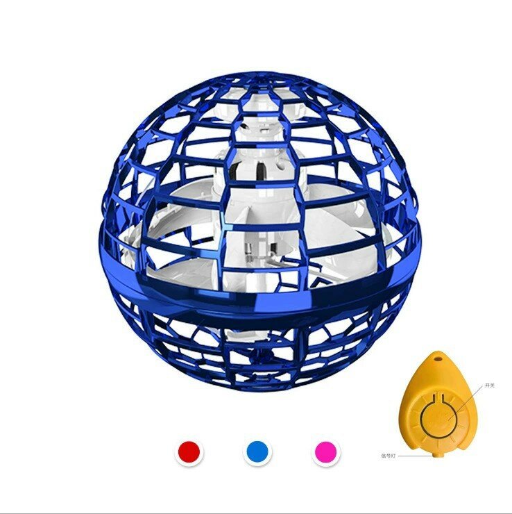 Spin Ball Magic UFO Spin Suspension Ball Magic Induction Spin Ball Fingertip Luminous Suspension Gyro Cross-border Water drop version-blue whirling ball
