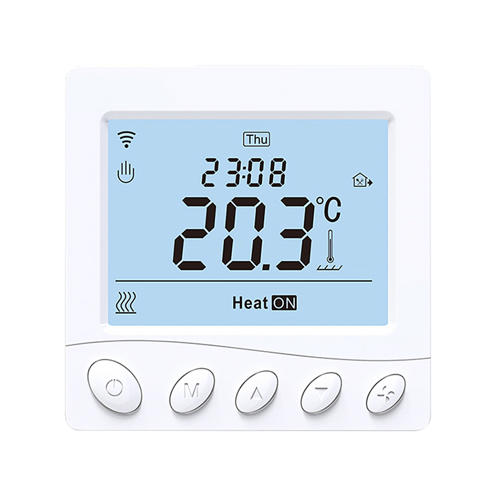Термостат для бойлера WiFi Smart 3.2 дюйма LCD дисплей с приложением и голосовым управлением цифровой программируемый, тип: электронагрев 30A (Тип 1), электронагрев 16A (Тип 2), водяное нагревание 3A (Тип 3), котел (Тип 4), цвет: белый, материал: ПК,