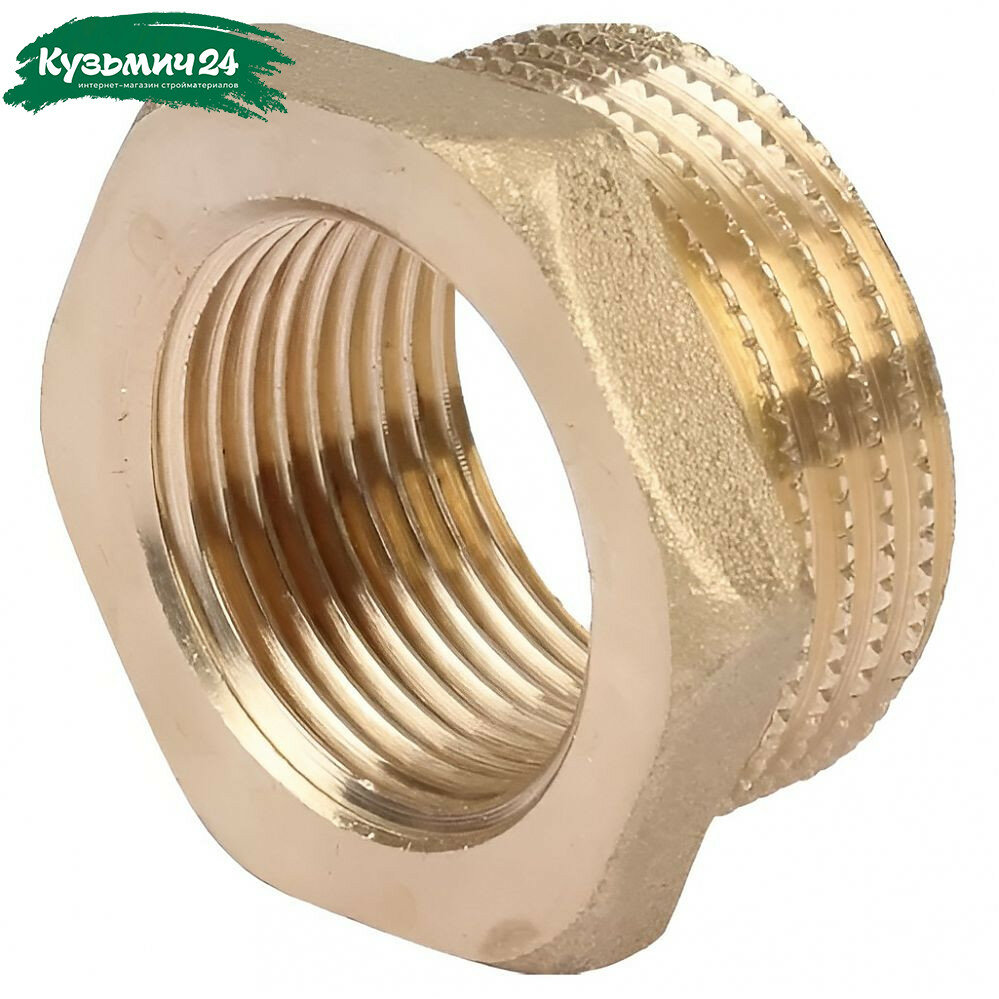 Футорка резьбовая 1 1/4"-1/2", НР-ВР, фитинг переходной, латунь