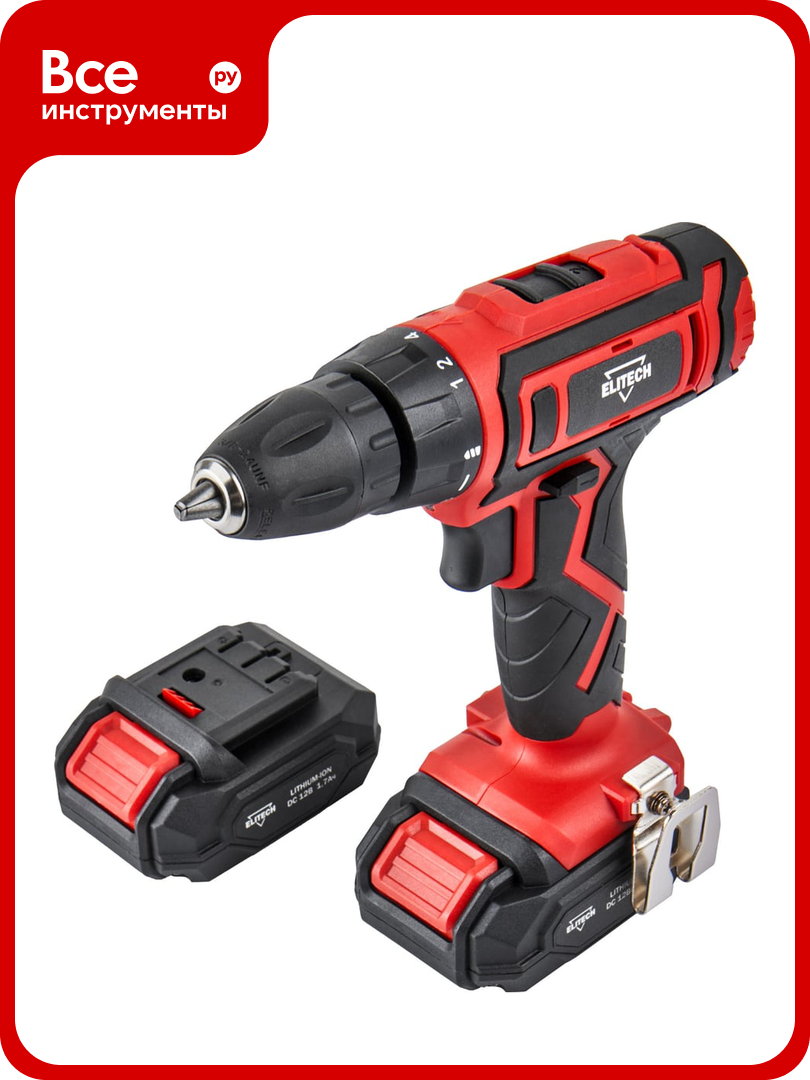 Аккумуляторная дрель Elitech ДА 122СЛ ДМ 202413