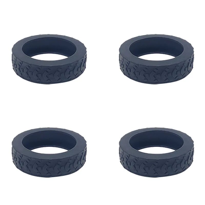 4 шт. универсальные чехлы на колеса для багажа, силиконовые защитные рукава, бесшумный дорожный чемодан, замена ролика, противоскользящая защита Black 4pcs
