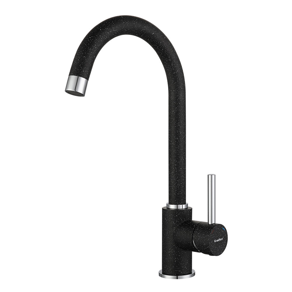 Смеситель для кухни GranFest 3650, черный