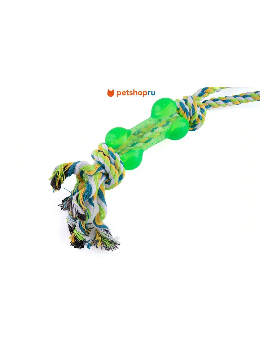 Игрушка для собак канатная, c костью