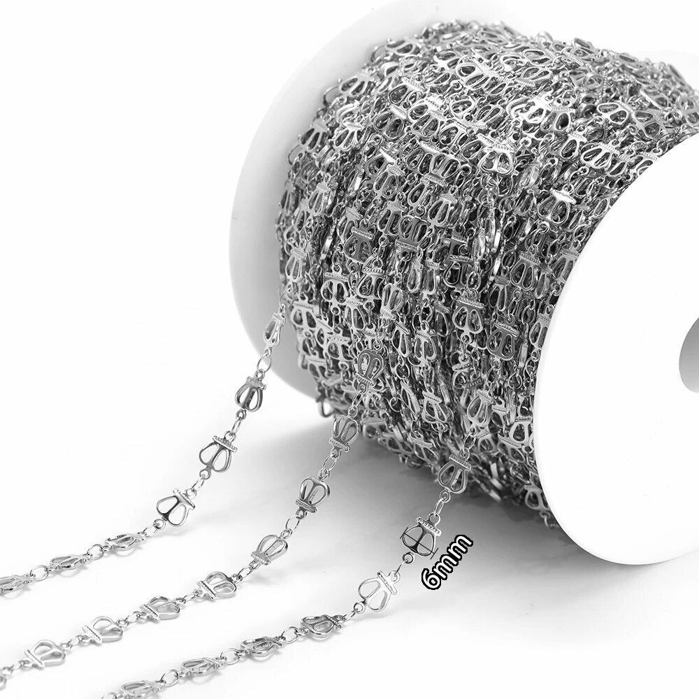 Цепь Semitree из нержавеющей стали 6 мм, цвет steel color crown