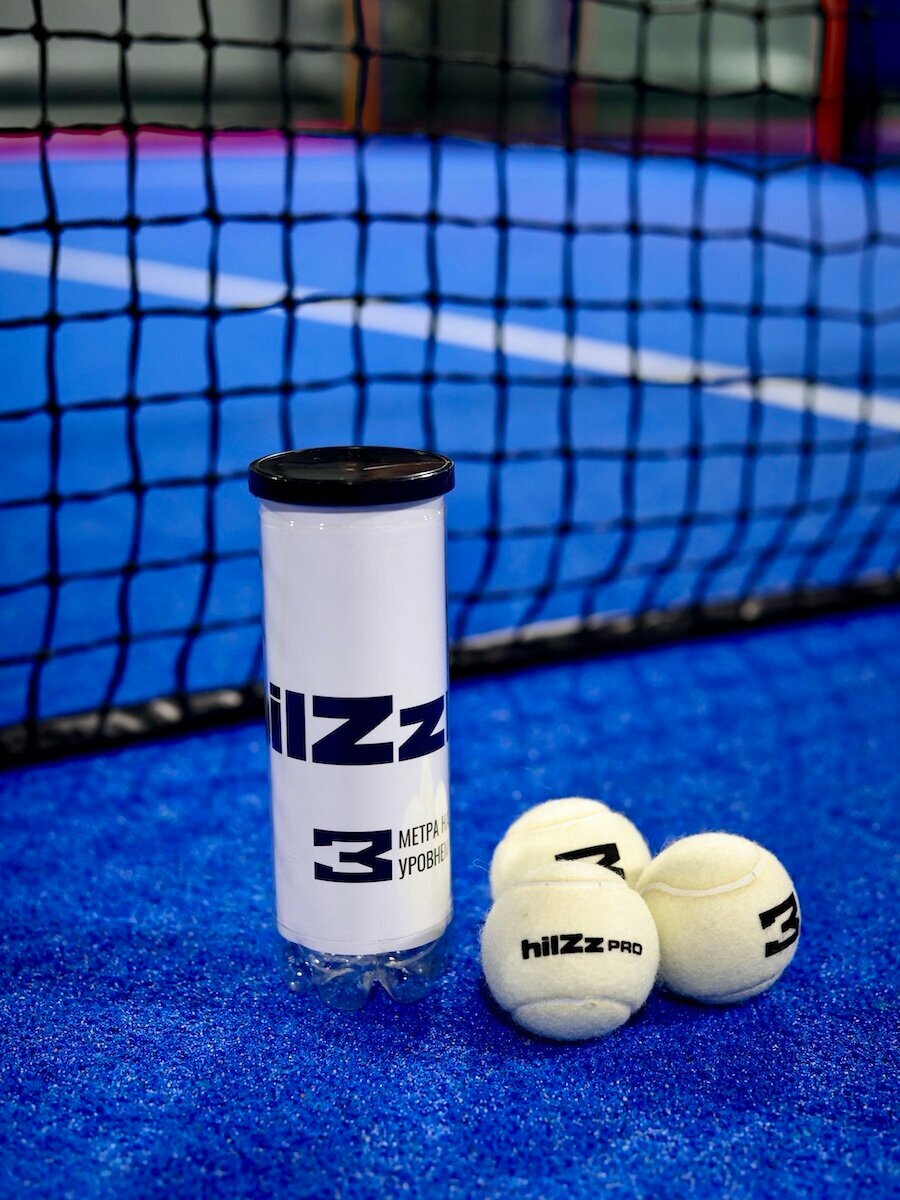 Профессиональные мячи для падел-тенниса hilZz Sports, белые, 3 шт.