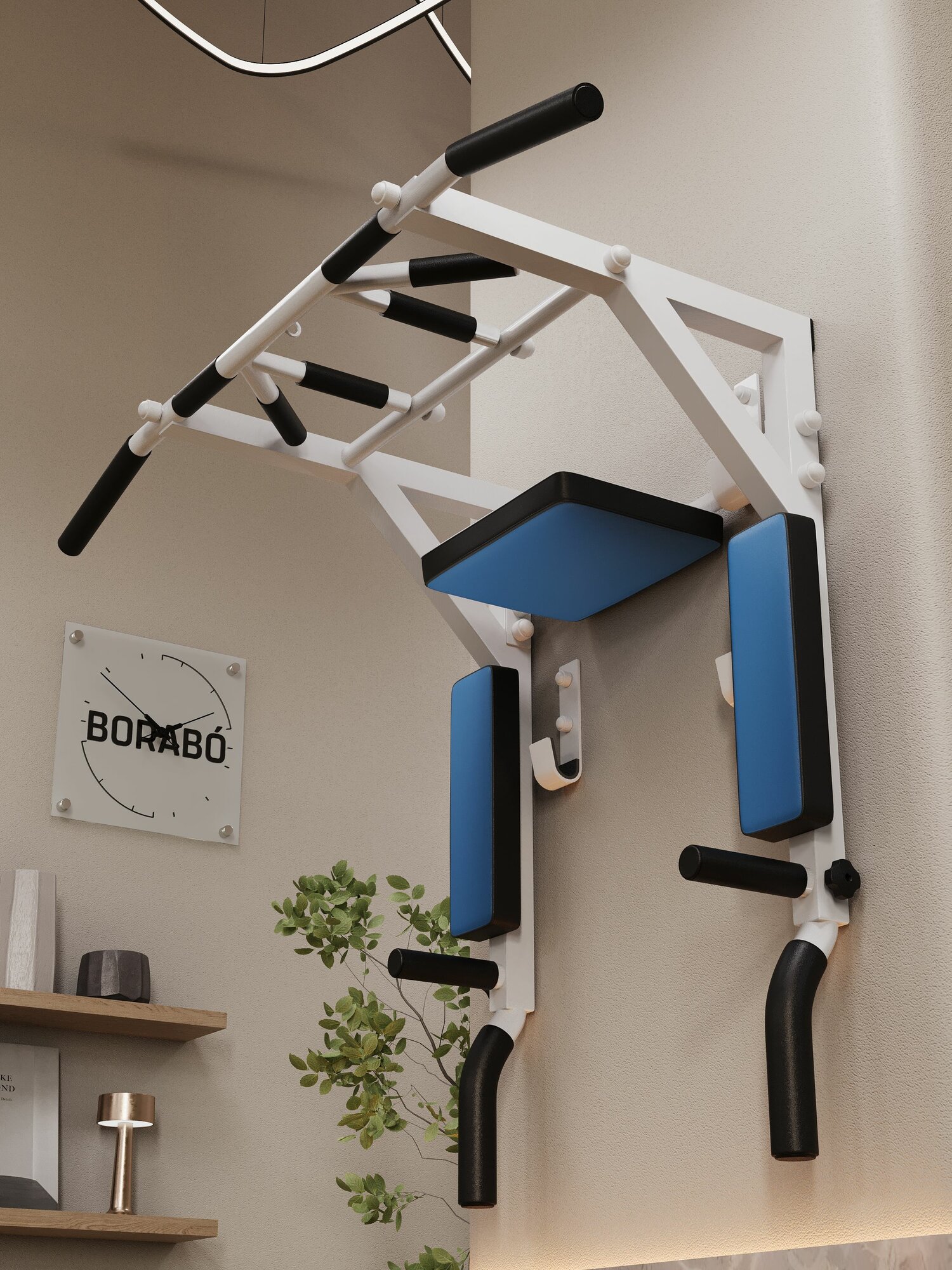 Турник настенный 3 в 1 Брусья Пресс на петлях