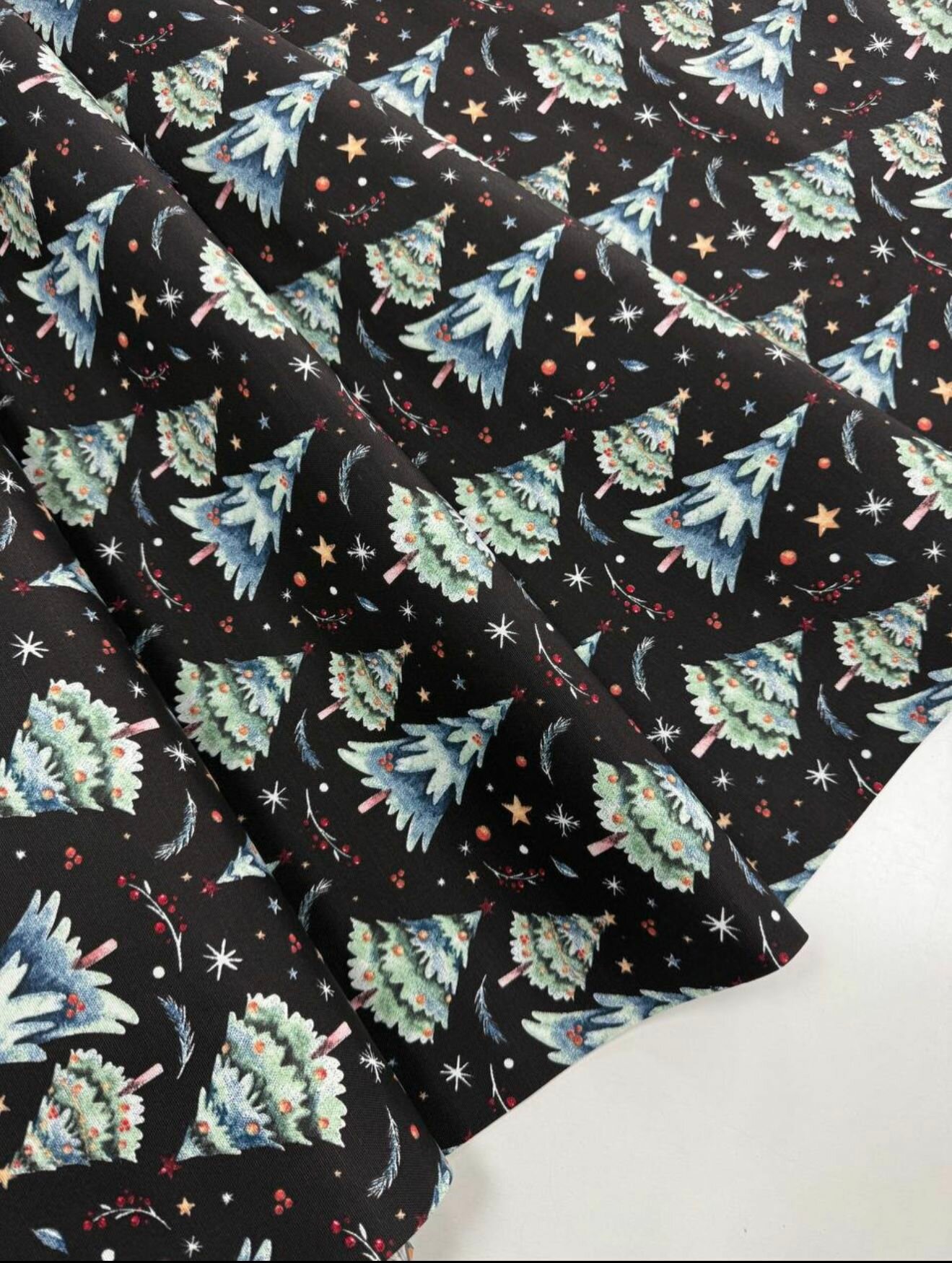 Ткань интерьерная 100*180 см водоотталкивающая Елочки бирюза DUCK