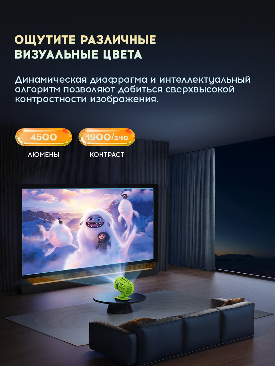 Умный домашний кинопроектор с функциями Wi-Fi и Bluetooth поддерживает воспроизведение звука в нескольких приложениях