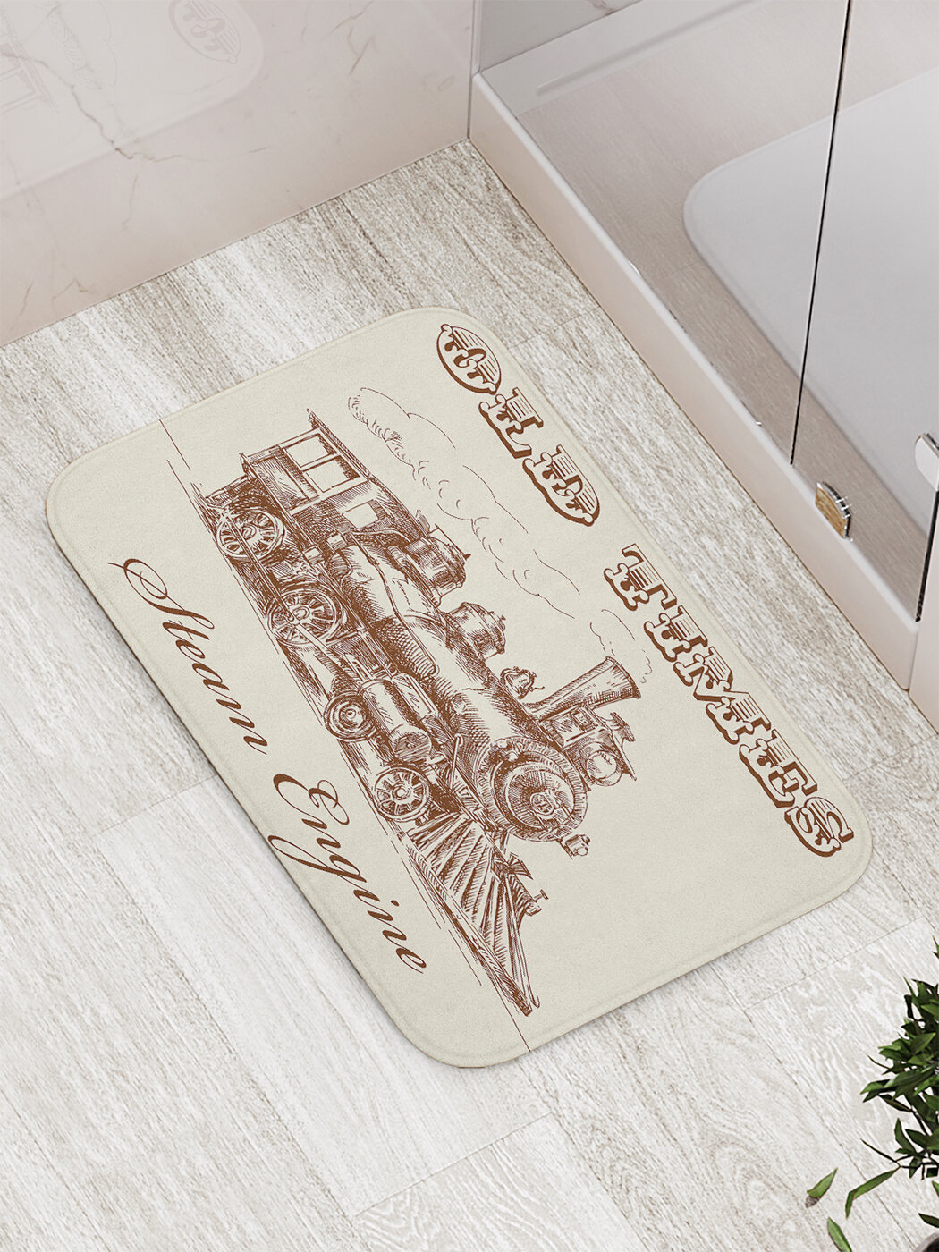 Коврик для ванной комнаты, туалета "Старые времена" противоскользящий, 52х77 см, JoyArty