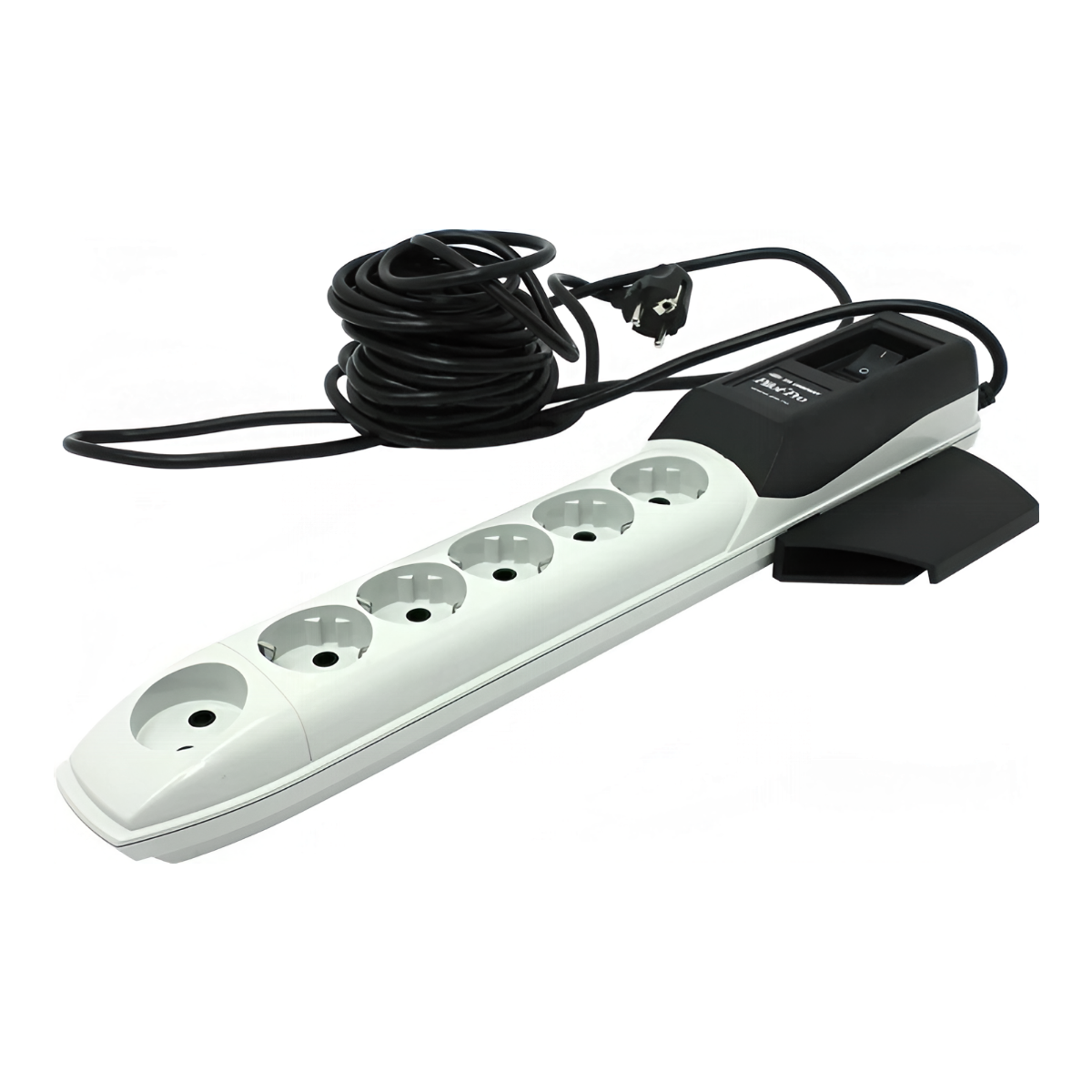 Сетевой фильтр Pilot Pro белый/черный 6 розеток, длина 7 м, нагрузка 2200Вт