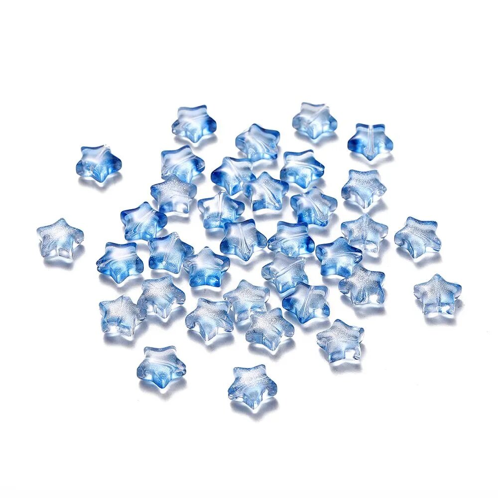 Бусины звезды звездочки глазурованных бусин 50 шт, размер 9.9х9.6 мм, сделанных своими руками.