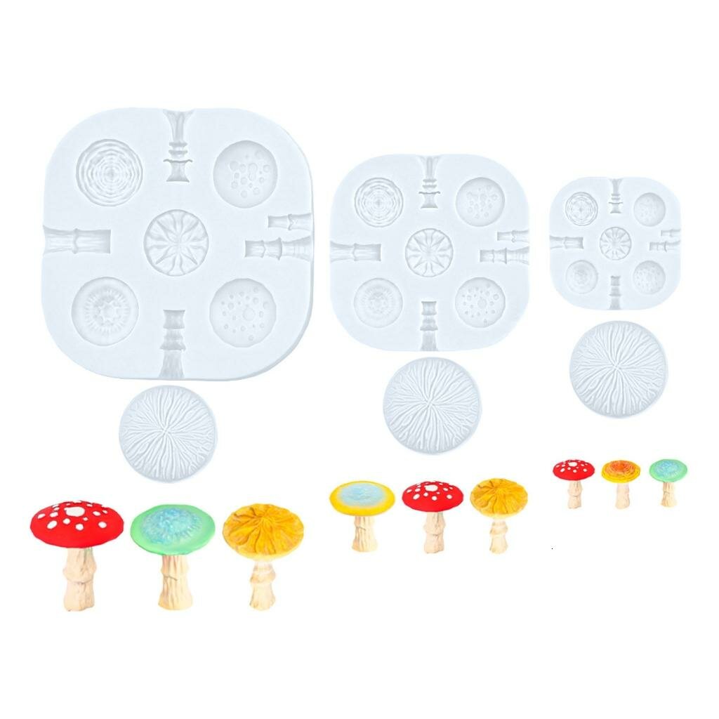 Силиконовая форма в виде гриба, 3 шт, Четкий