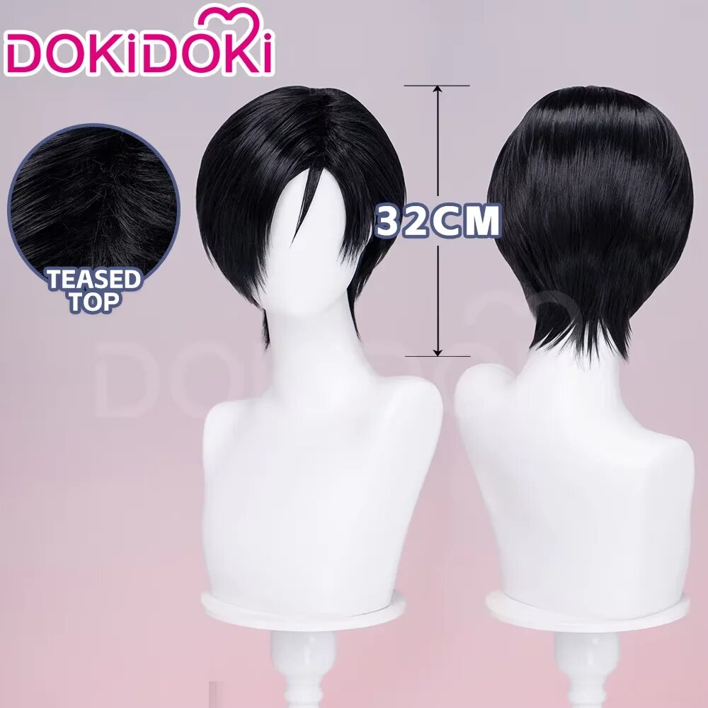 Женский короткий парик DokiDoki Adaa Wongg, 32 см, черный