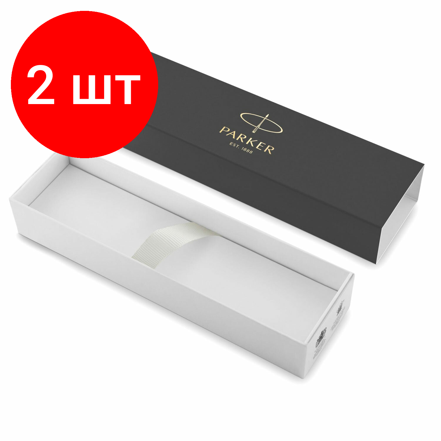 Комплект 2 шт, Ручка перьевая PARKER "Jotter Originals Black Chrome CT", корпус черный/серебристый, синяя, 2096894