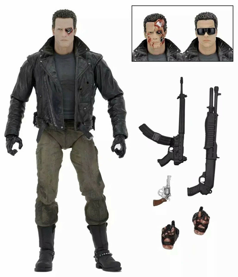 NECA Terminator T800 Арнольд Руффианская версия, поврежденный в бою робот, 7-дюймовая экшн-фигурка, модель