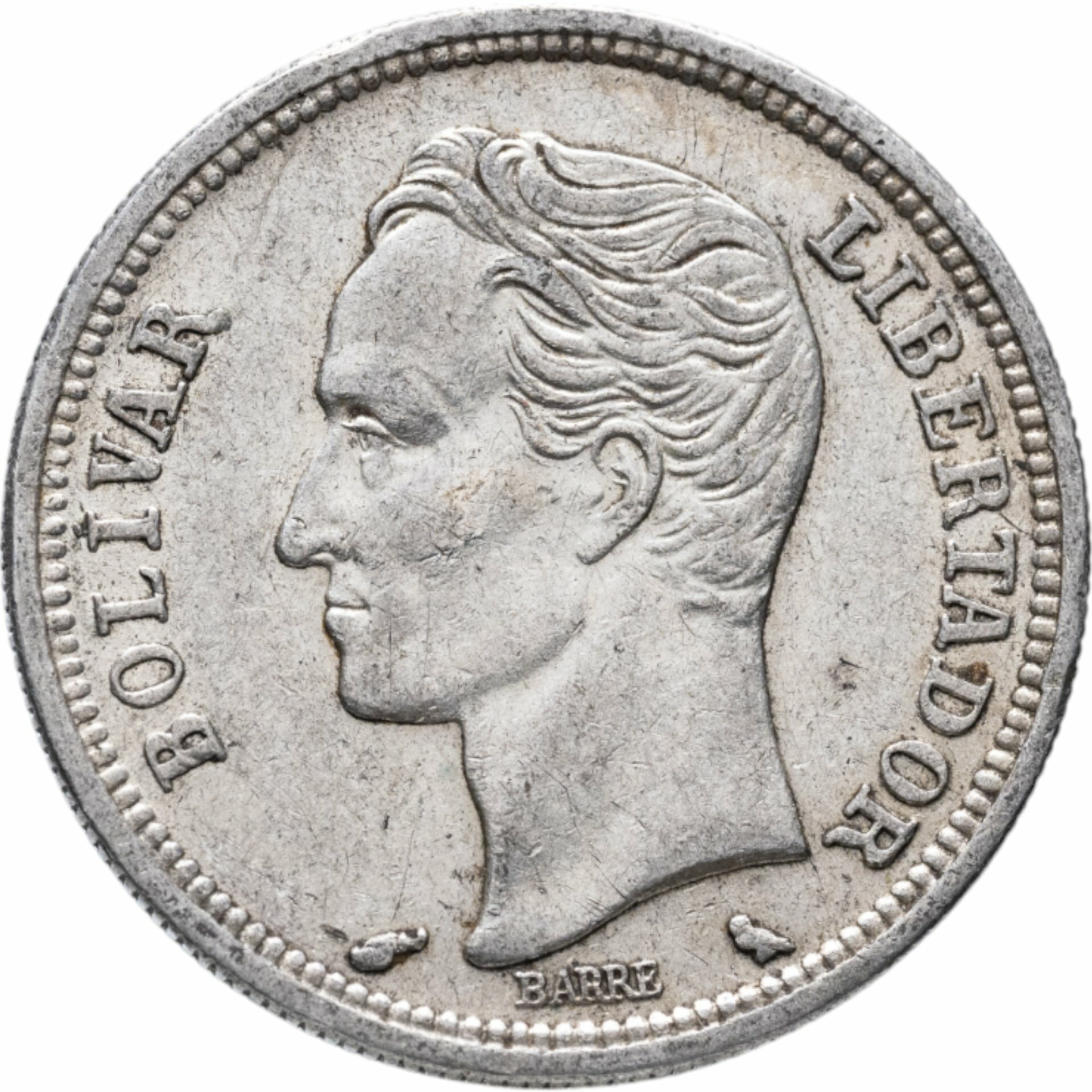 Венесуэла 1 боливар bolivar 1960, Серебро 835, в сохранности AU