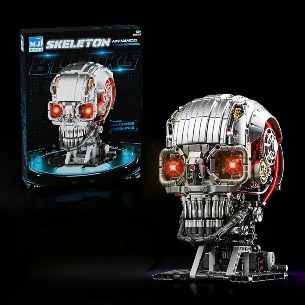 3D конструктор Механический череп: сложный пазл для сборки, развивающая модель и крутой подарок для мальчиков