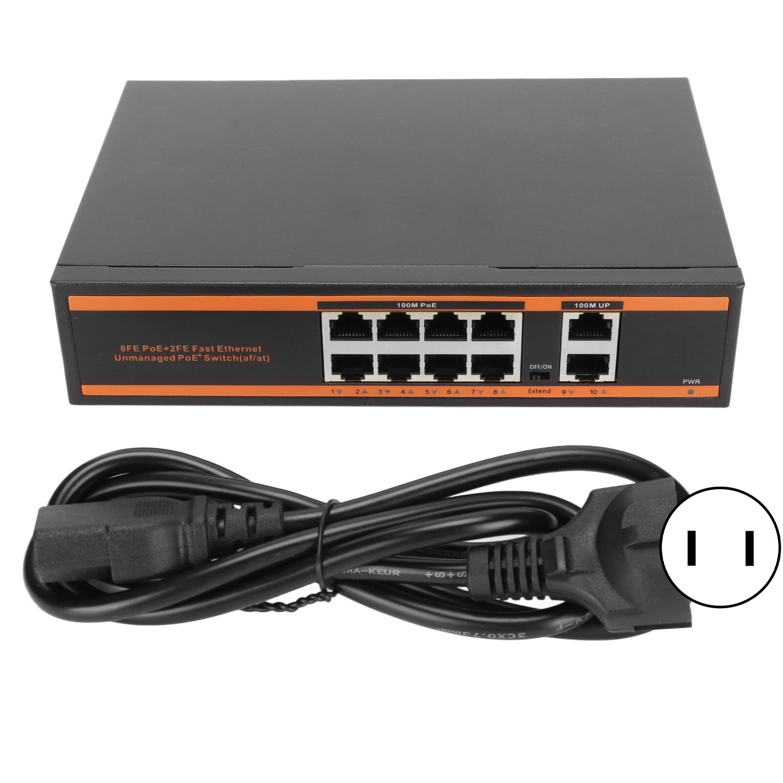 Poe коммутатор на 10 портов 8x100m 2x100m rj45 без вентилятора ieee 802 . 3at af 120w ethernet