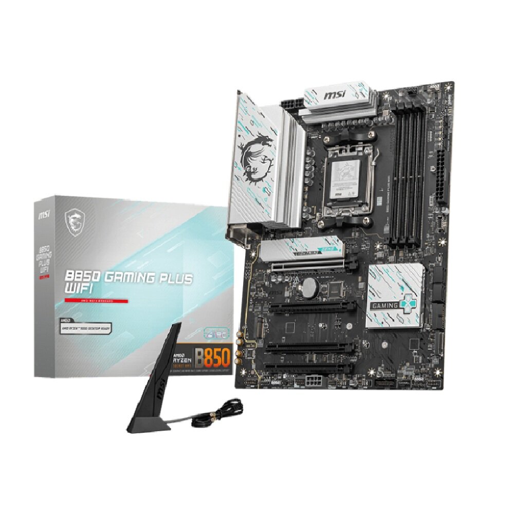 Материнская плата MSI B850 GAMING PLUS WIFI уц-2 B850, AM5, 4*DDR5, 4*PCIEx16, 3*M.2, 3*TypeC, 1*USB3.2Gen2, 5*USB3.2Gen1, 8*USB2.0, 4*SATA3.0, 5G, DP, ATX, RTL