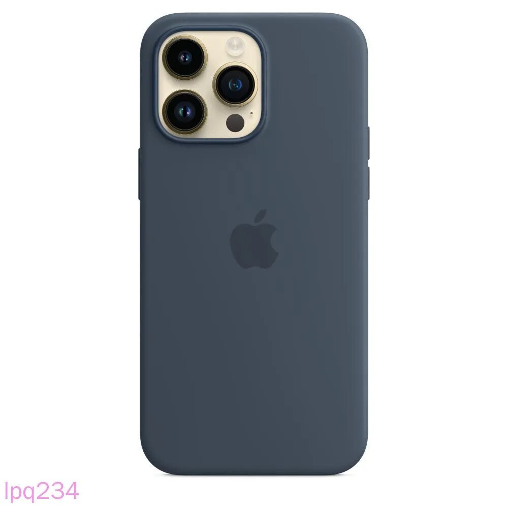 Силиконовый чехол с поддержкой MagSafe для iPhone 14 Pro / Silicone Case with MagSafe for iPhone 14 Pro - Storm Blue / Темно-Синий