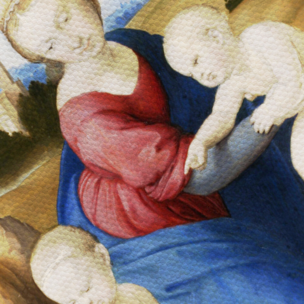 Картина на холсте, репродукция / Рафаэль Санти - Богородица с младенцем / Размер 80 x 106 см