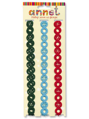 Annet' Набор лент из фетра JFZ-TO90 х 3 цв Фетровые ленты для рукоделия и подарков цвет 6