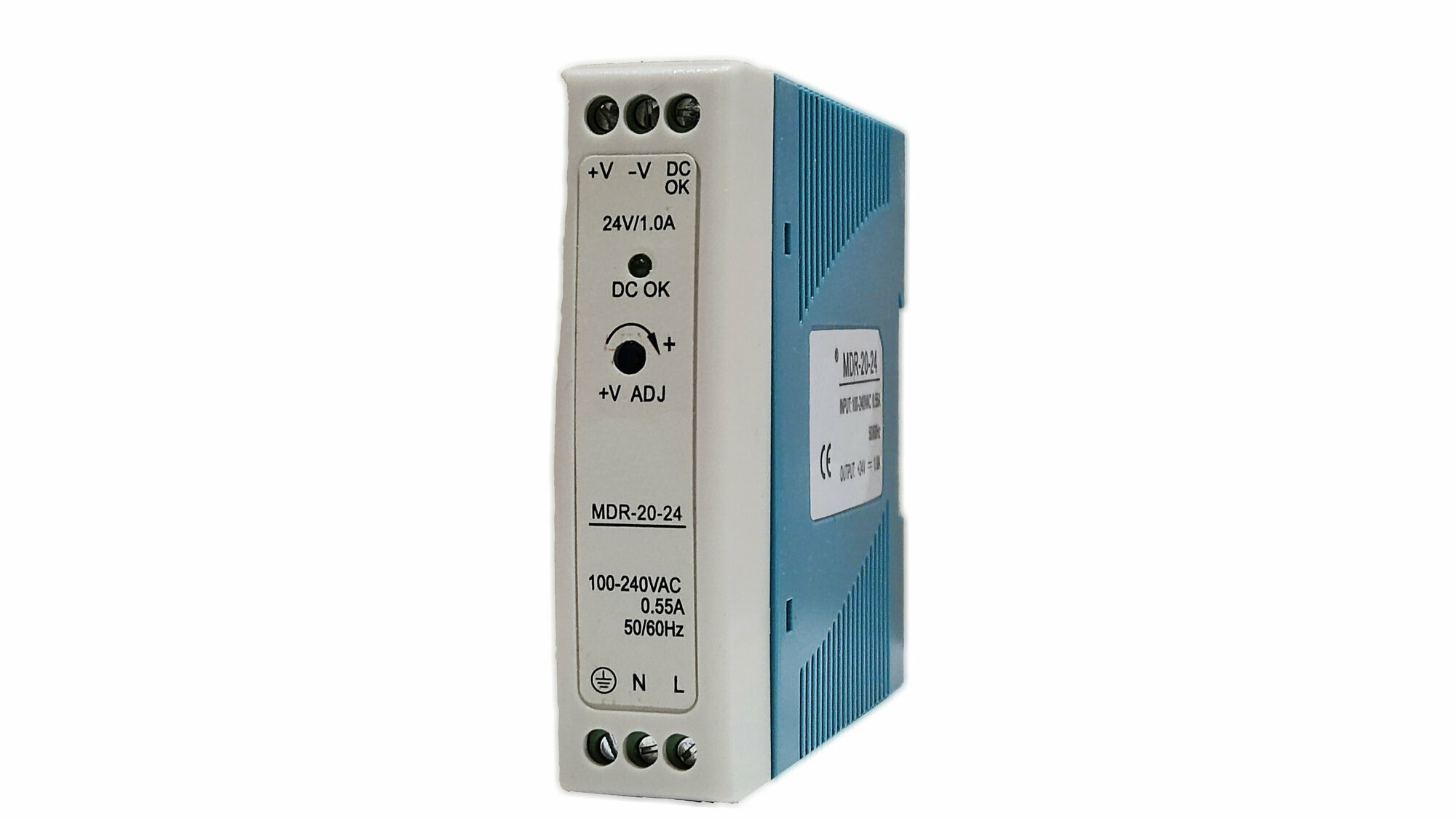 Блок питания промышленный 24VDC/0.8A MDR - Din-рейка - Пластик. корпус