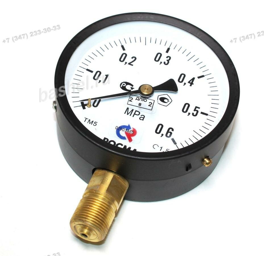ТМ-510 Р.00 (0-0,6 МПа) М20х1,5, радильный, ф100, ГОСТ 2405–88, Манометр, росма