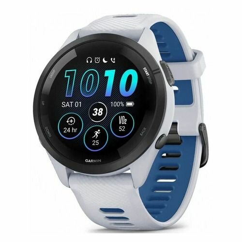 Смарт-часы Garmin Forerunner 265, 33мм, 1.3", белый/черный/белый [010-02810-11]