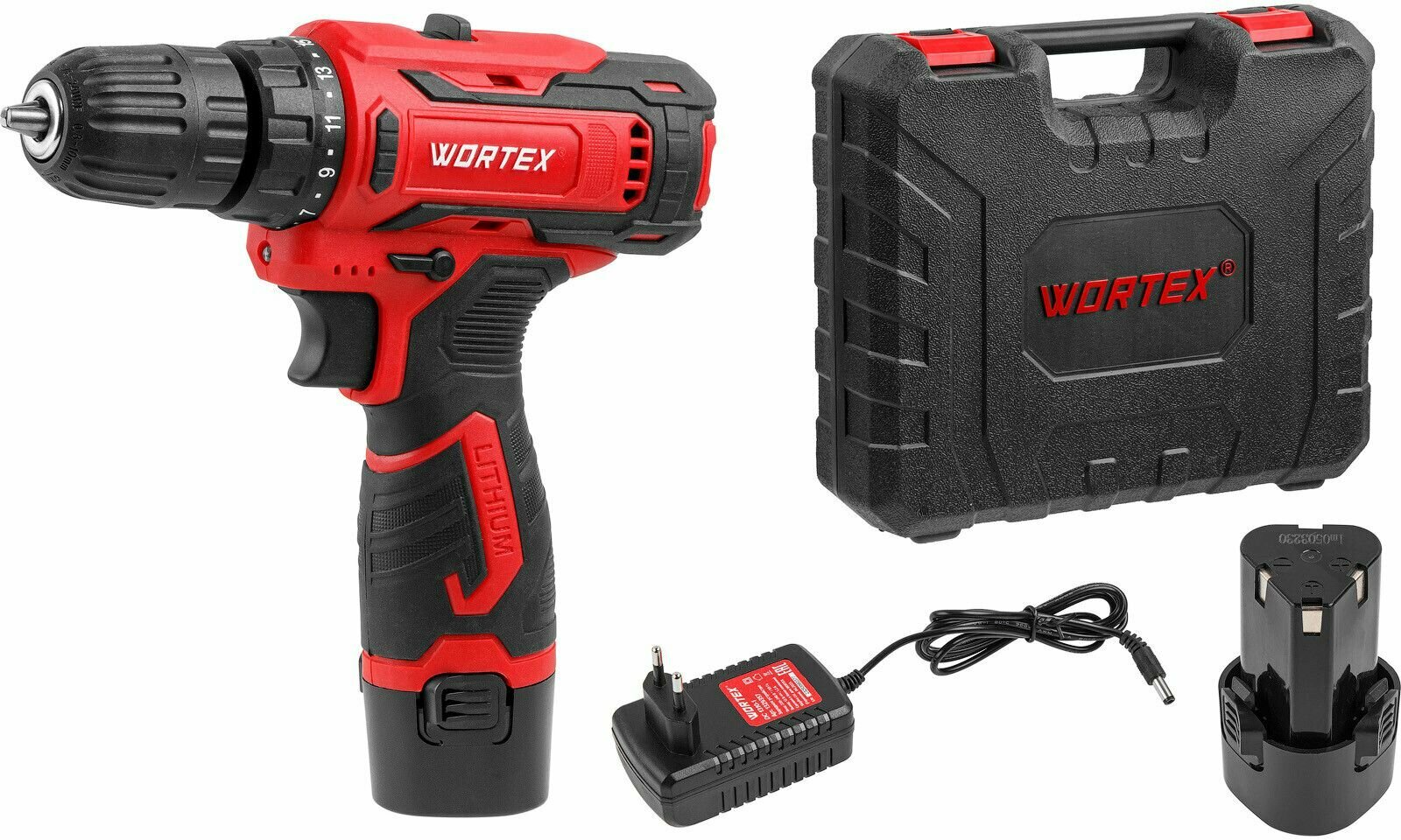 Дрель-шуруповерт аккумуляторная WORTEX BD 1220 Li (1329356)