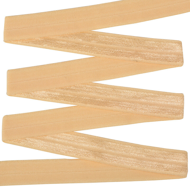 Резинка бельевая окантовочная (бейка эластичная) блестящая шир.15мм цв. S180 бежевый песочный (10 метров)