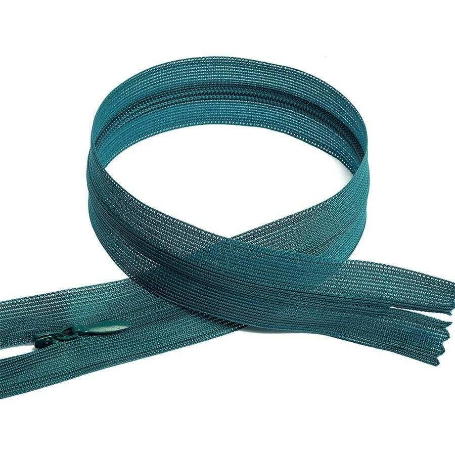 Молния пластиковая потайная 20см н/р цв.224 бирюзовый (10 штук)