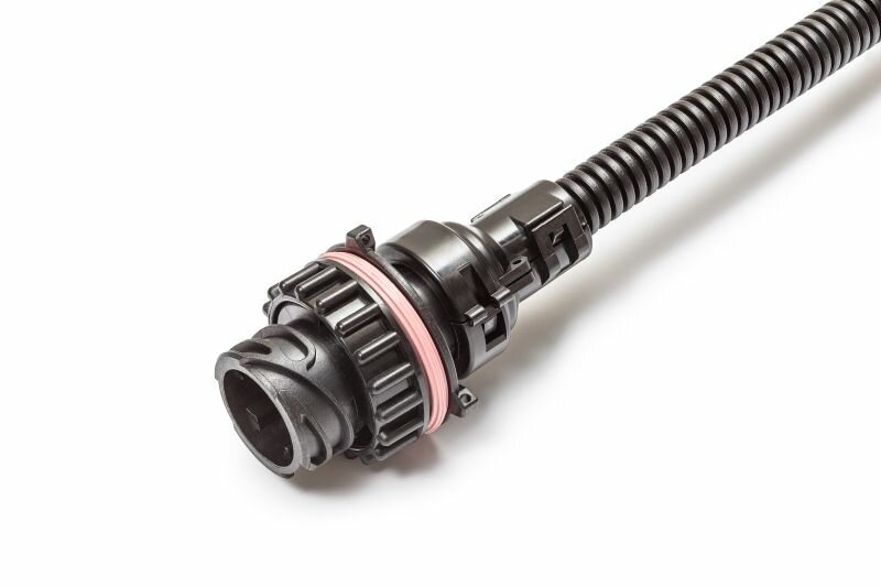 Разъем байонет для фар и фонарей а/м Камаз МАЗ ЗИЛ ПАЗ Краз Урал / 7-ми контактный, с прямым адаптером, с проводами в гофре / OEM 19674471