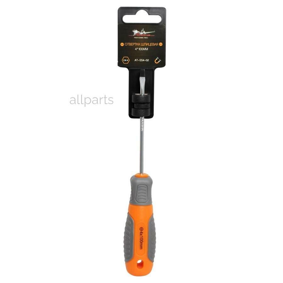 AIRLINE ATSS402 Отвертка шлицевая с эргономичной рукояткой SL4.0*0.8*100мм