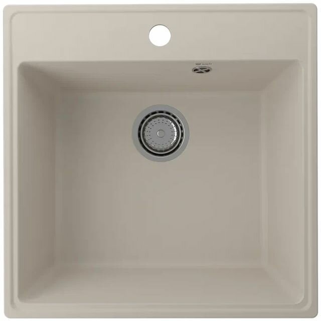 Мойка кухонная Ulgran (Улгран) из кварцевого композита квадратная Quartz Forte, цвет: лен, база: 48х48 см, арт. Forte 505-02